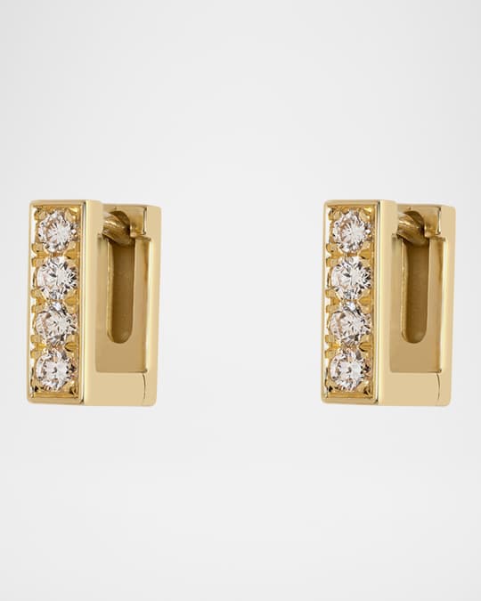 AZLEE 18K Mosaic Diamond Hoop Earrings | Neiman Marcus