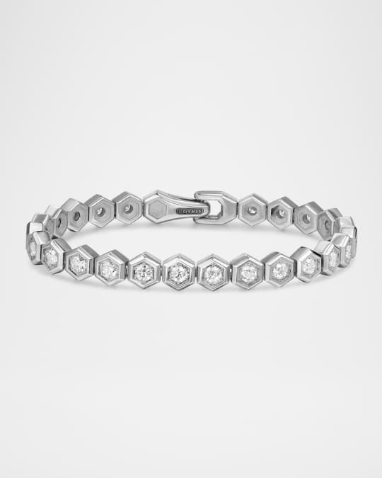 David Yurman Men's Tennis Bracelet in Silver with Diamonds, 8mm ...