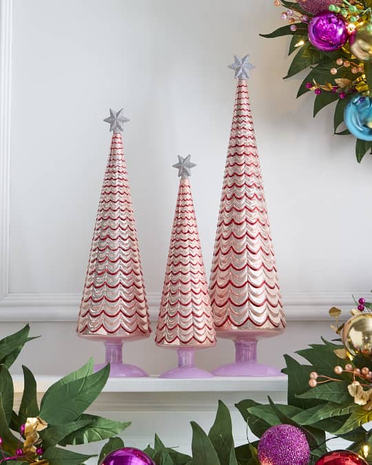 Cody Foster & Co New Pink and Red Trees, Set of 3 | Neiman Marcus