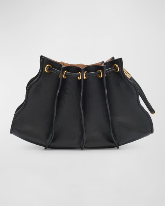 Ulla Johnson Adria Mini Pleated Wave Leather Crossbody Bag | Neiman Marcus