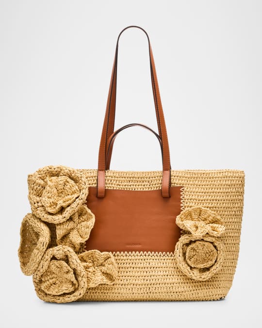 Ulla Johnson Lali Floral Crochet Tote Bag | Neiman Marcus