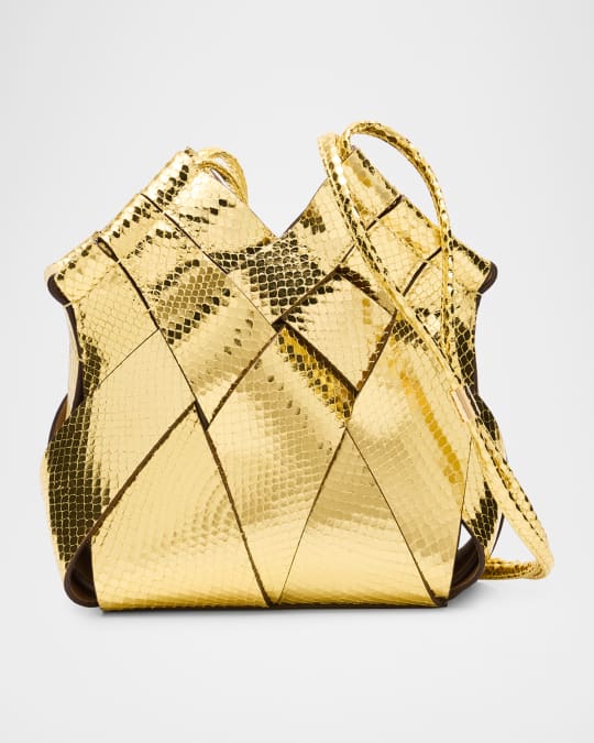 Ulla Johnson Charlotte Metallic Snake-Print Crossbody Bag | Neiman Marcus
