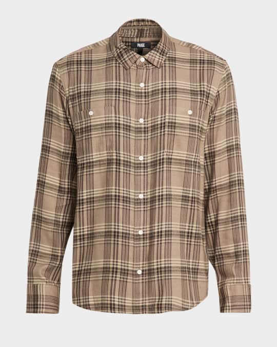 PAIGE Men's Everett Plaid Button-Down Shirt | Neiman Marcus