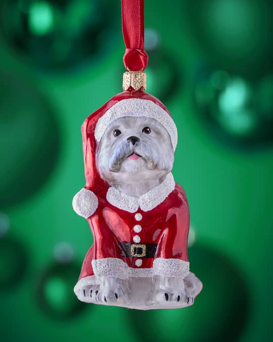 Joy To The World Collectibles Westie Santa Outfit Christmas Ornament ...