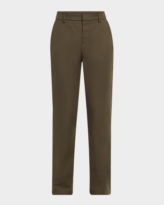 Brunello Cucinelli Cotton Stretch Slim-Leg Cigarette Pants With Slits ...