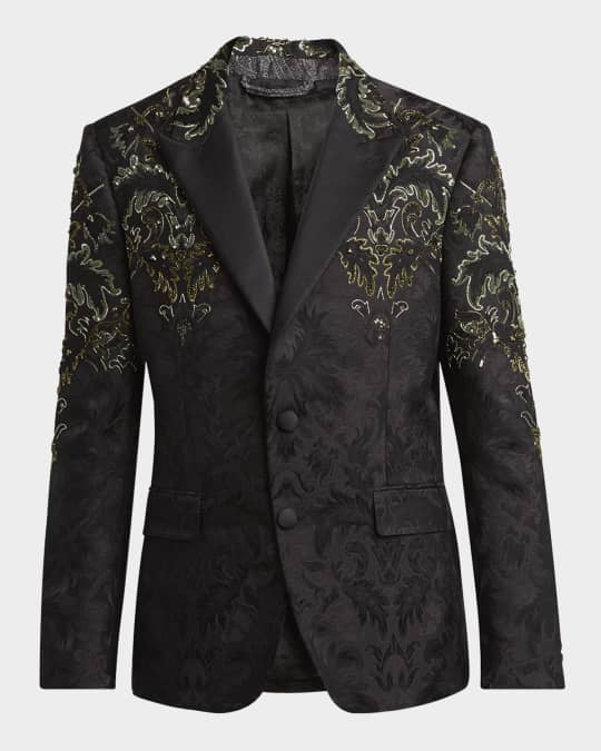Etro Men's Embroidered Damask Jacquard Evening Jacket | Neiman Marcus