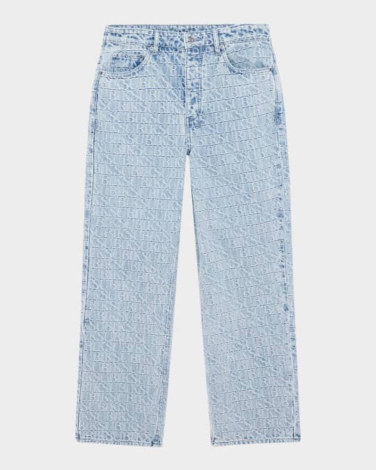 Ksubi Men's Maxx Tile Logo Denim Wide-Leg Jeans | Neiman Marcus