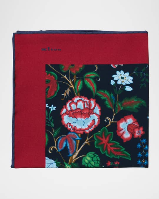 Kiton Men's Silk Large Paisley Pocket Square | Neiman Marcus