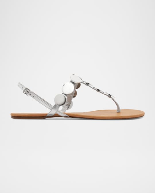 Schutz Acacia Metallic Coin Flat Sandals | Neiman Marcus