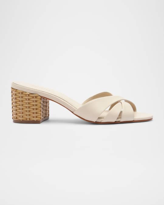Schutz Keefa Woven-Heel Slide Sandals | Neiman Marcus