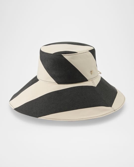 Helen Kaminski Calla Striped Cotton Twill Bucket Hat | Neiman Marcus