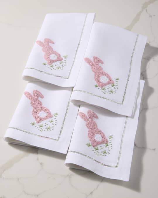 Deborah Rhodes Cottontail Embroidered Napkins, Set of 4 | Neiman Marcus