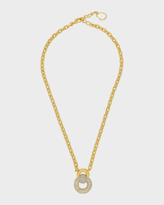 Oscar de la Renta Rhinestone Drop Necklace | Neiman Marcus