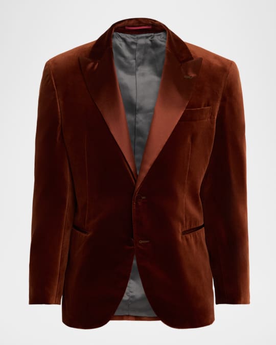 Brunello Cucinelli Men's Satin Peak Lapel Velvet Dinner Jacket | Neiman ...