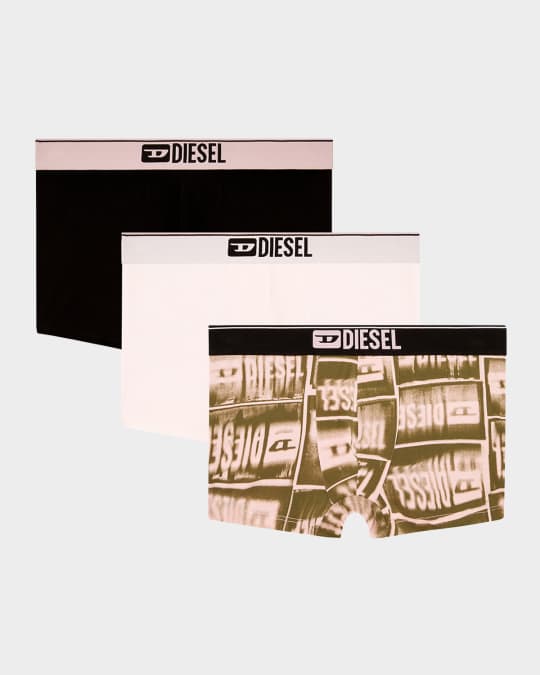 Diesel Men's Damien Multi-Graphic 3-Pack Boxer Briefs | Neiman Marcus