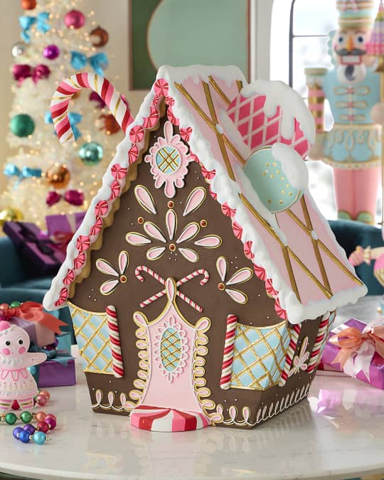 Glitterville Gingerbread House Christmas Decoration, Brown | Neiman Marcus