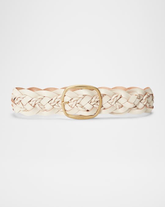 Polo Ralph Lauren Oval Buckle Braided Leather Belt | Neiman Marcus