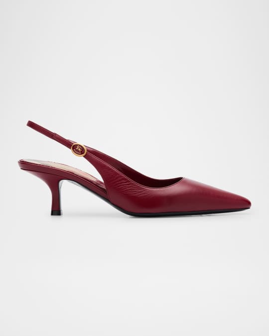 Burberry Dame Leather Slingback Pumps | Neiman Marcus