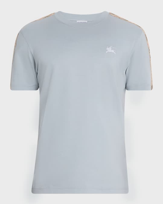 Burberry Men's Cotton Check Taping Crewneck T-Shirt | Neiman Marcus
