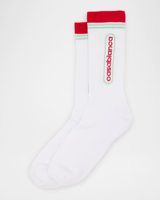 CASABLANCA Men's Logo-Printed Sport Crew Socks | Neiman Marcus