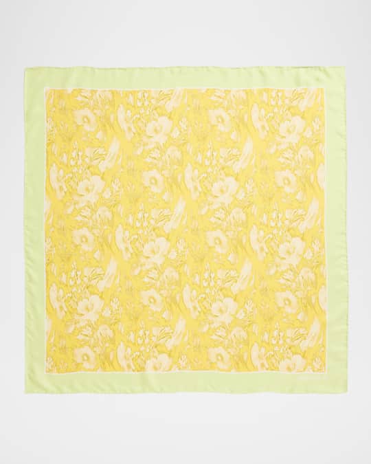 McQueen Warped Floral Silk Scarf | Neiman Marcus