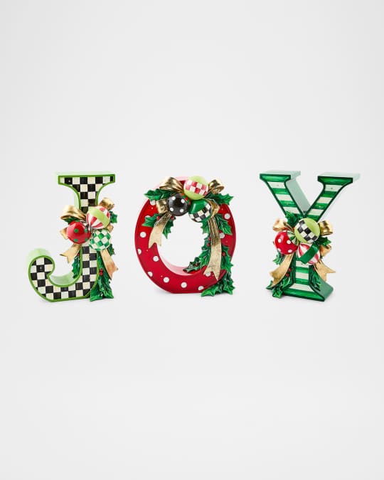 MacKenzie-Childs Check It Out Illuminated JOY Letters, 3-Pieces ...