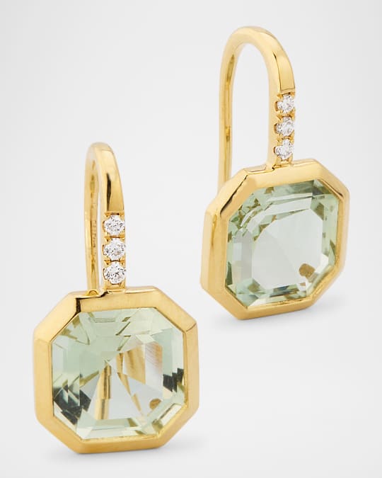 Goshwara Gossip 18K Yellow Gold Prasiolite Asscher Cut French Wire ...