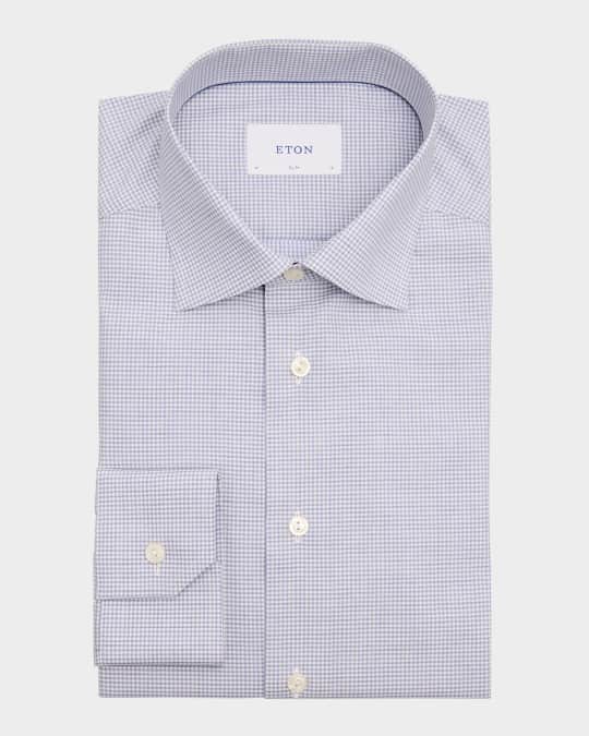 Eton Men's Signature Twill Micro-Check Slim-Fit Dress Shirt | Neiman Marcus