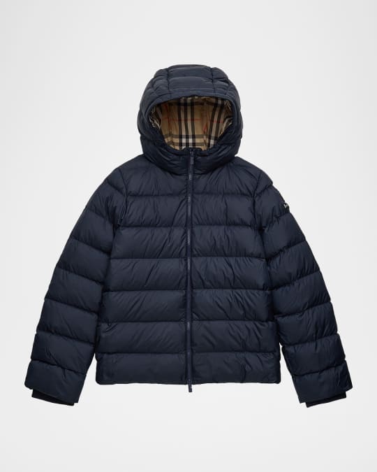 Burberry Boy's Juno Nylon Puffer Down Coat, Size Newborn-10 | Neiman Marcus