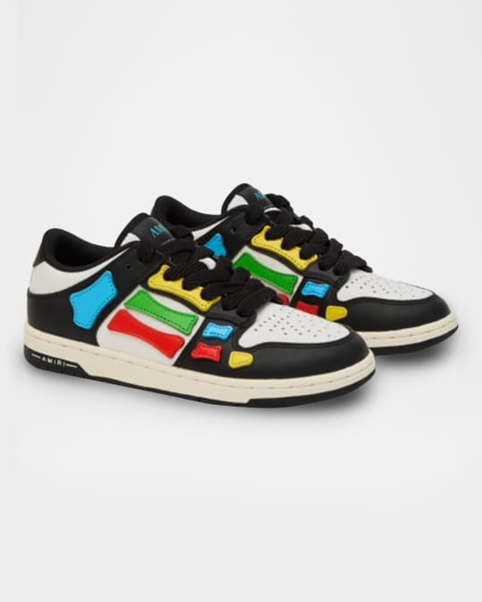 Amiri Kid's Skel Top Low Leather Sneakers, Kid | Neiman Marcus