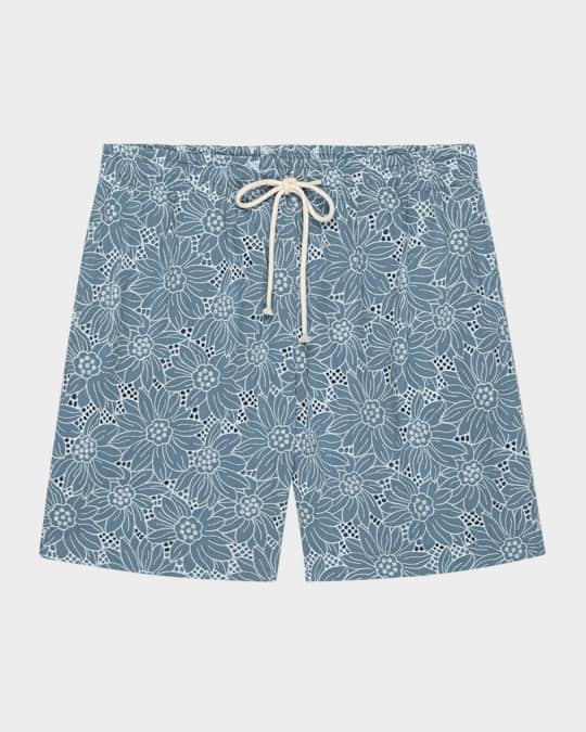 Rails Men's Logan Floral Embroidered Pull-On Shorts | Neiman Marcus