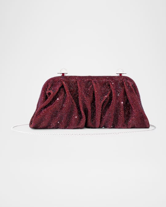 Benedetta Bruzziches Venus La Grande Pleated Crystal Mesh Clutch Bag ...