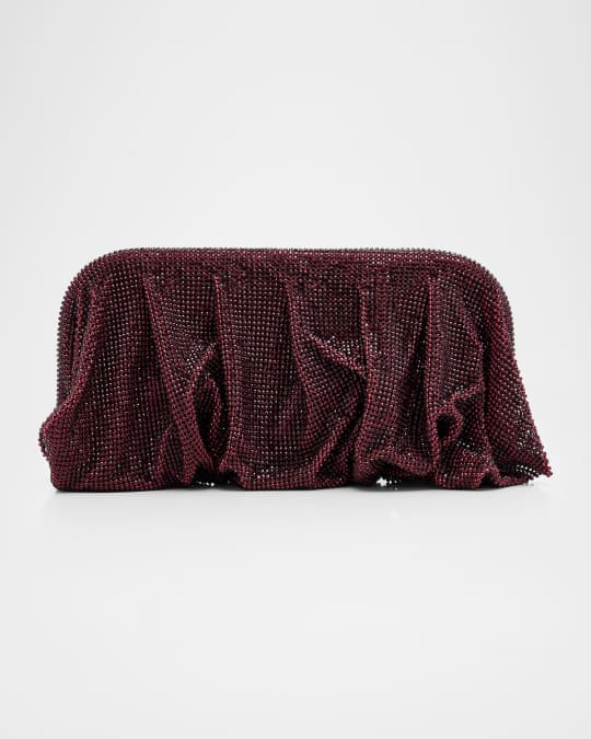 Benedetta Bruzziches Venus La Grande Pleated Crystal Mesh Clutch Bag ...