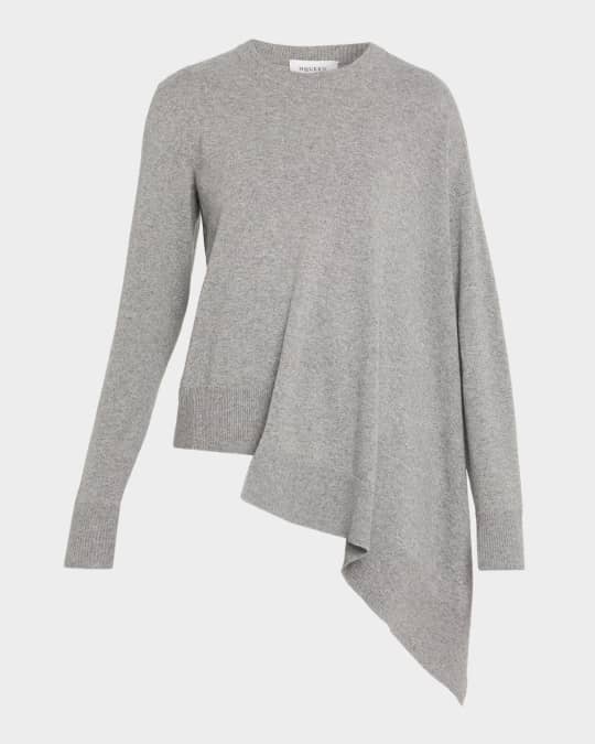 McQueen Asymmetric Hem Cashmere-Wool Sweater | Neiman Marcus