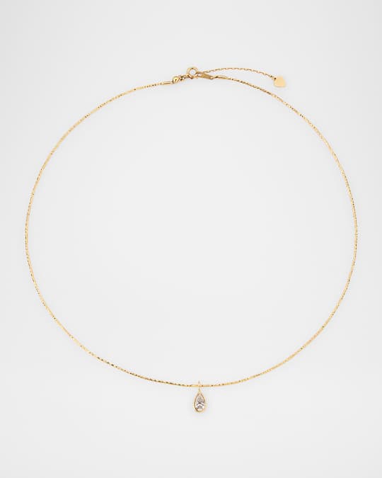POPPY FINCH 18K Lab Diamond Pear Cut Pendant Collar Necklace | Neiman ...