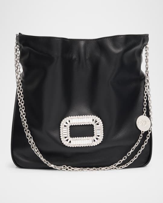 Roger Vivier Mini Crystal Buckle Nappa Leather Pouch Bag | Neiman Marcus