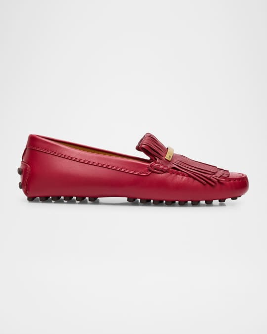 Tod's Nappa Leather Fringe Driving Shoes | Neiman Marcus