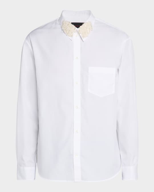 Simone Rocha Men's Pearly-Collar Formal Cotton Button-Down Shirt ...