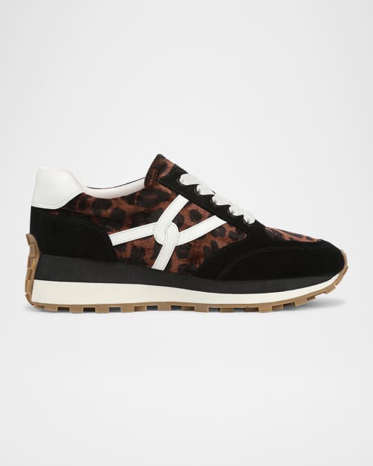 Veronica Beard Valentina Mixed Leather Retro Sneakers | Neiman Marcus