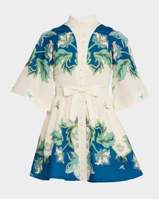 Mestiza New York Carmen Flared Floral-Print Mini Dress | Neiman Marcus