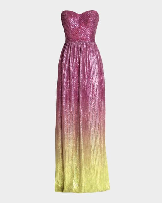 Dress the Population Black Label Audrina Strapless Sequin Ombre Gown ...