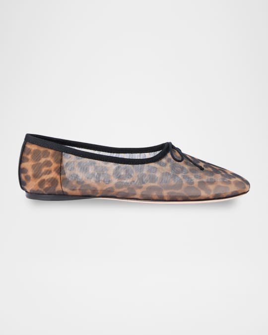 Loeffler Randall Landon Leopard Mesh Ballet Flats | Neiman Marcus