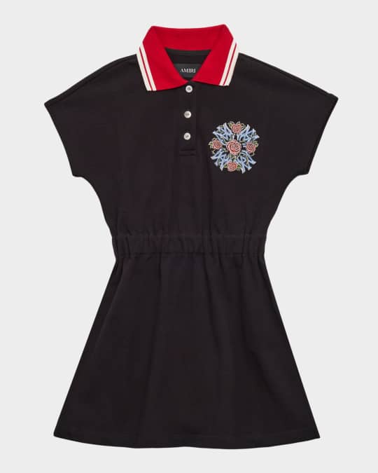 Amiri Girl's Out of Trouble MA Logo Polo Dress, Size 4-12 | Neiman Marcus