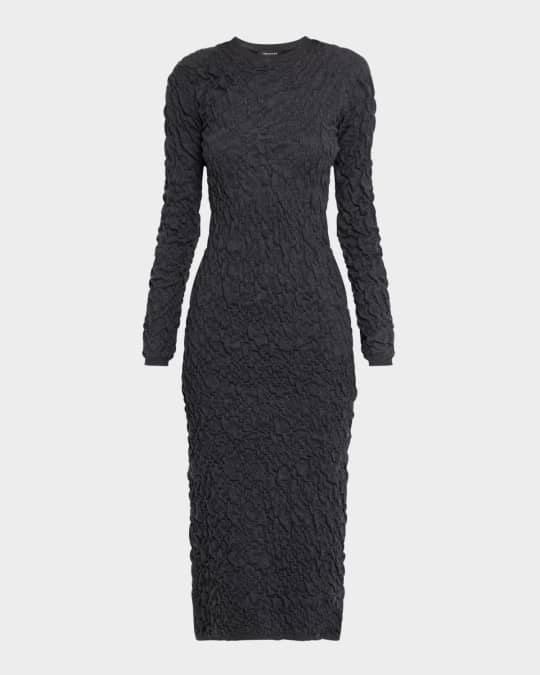FABIANA FILIPPI Bodycon Crinkled Knit Midi Dress | Neiman Marcus