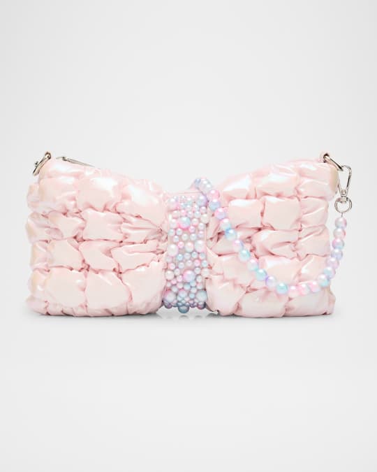 Bari Lynn Kid's Iridescent Puffy Bow Shoulder Bag | Neiman Marcus