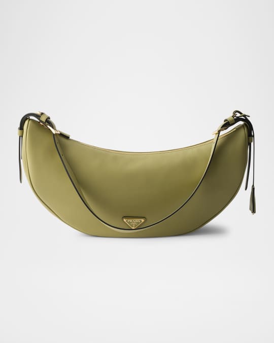 Prada Demi-Lune Large Crescent Leather Shoulder Bag | Neiman Marcus
