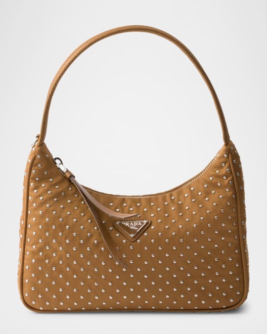 Prada Re-Edition Re-Nylon Studded Mini Hobo Bag | Neiman Marcus