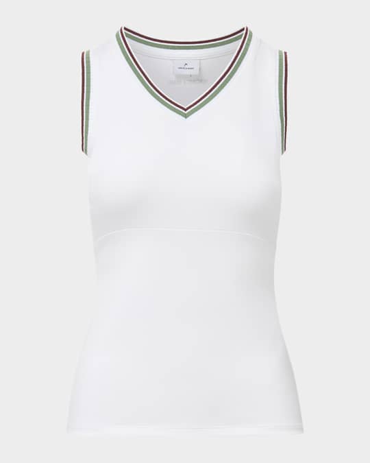 Head Sportswear x Veronica Beard Spin Striped-Trim Tank Top | Neiman Marcus
