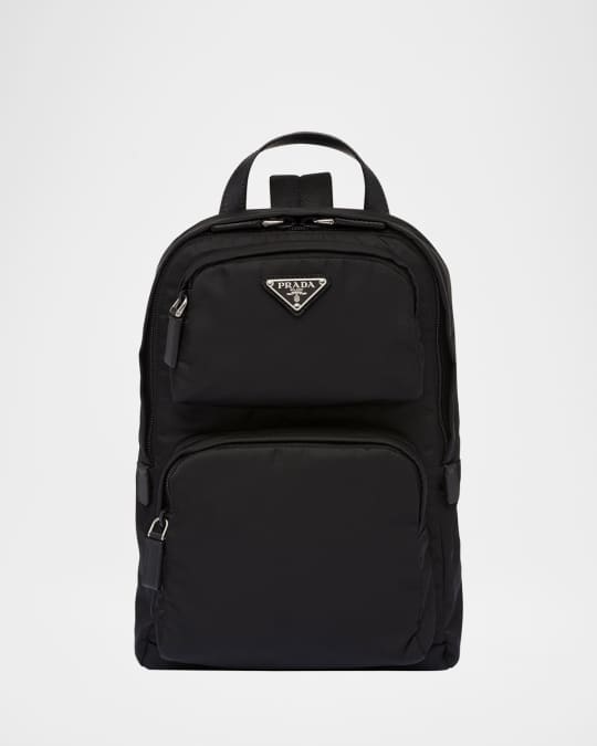 black backpack with triangle logo