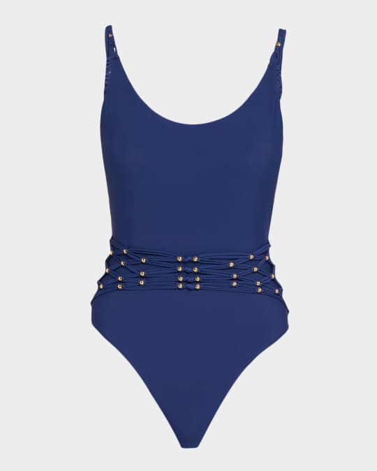 PQ Swim Brynn Beaded One-Piece Swimsuit | Neiman Marcus